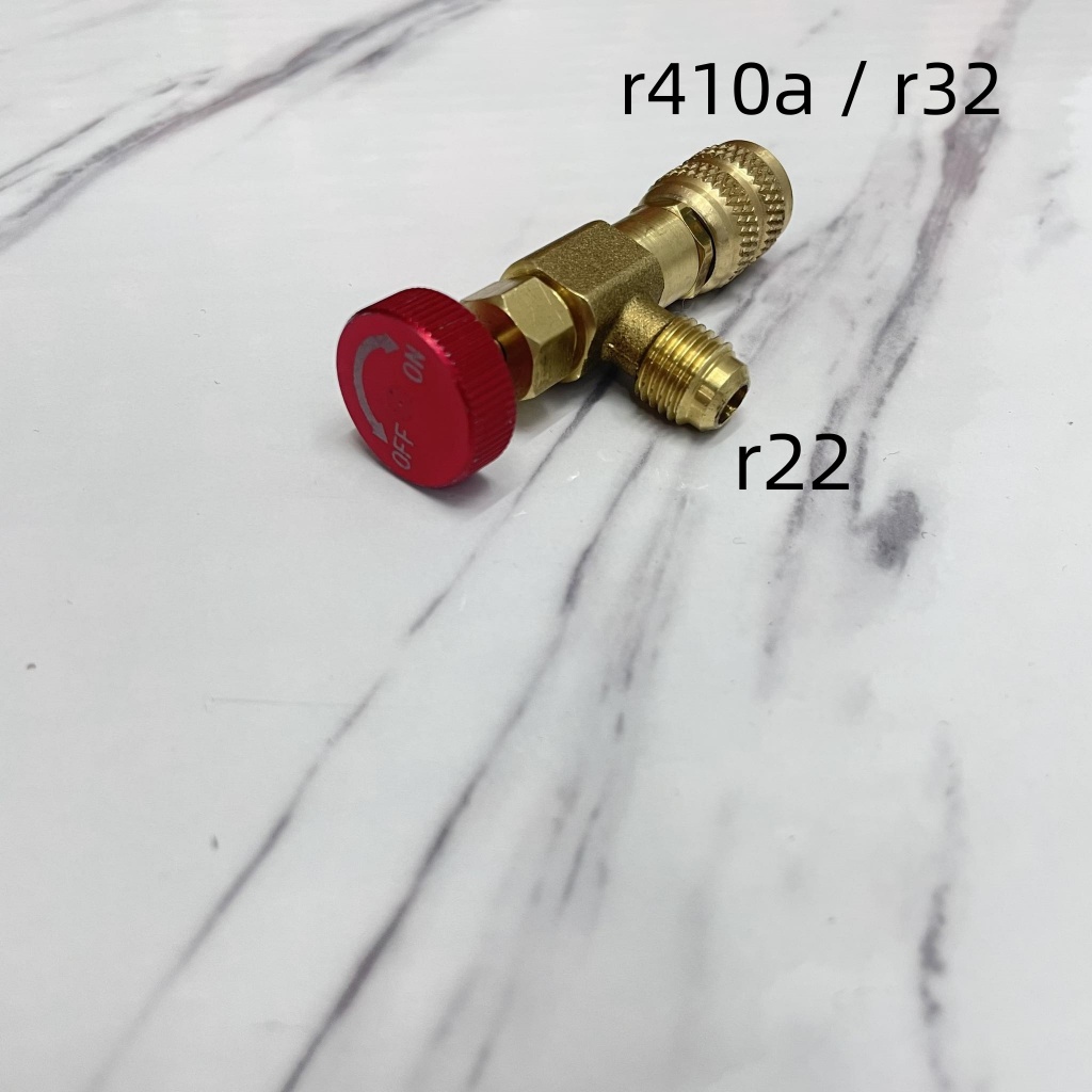 aircond outdoor unit refill gas safety charging valve red / blue r410a ...