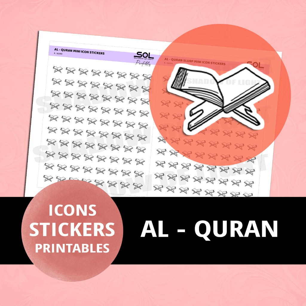 Printable Al-Quran Icon Stickers | PDF | Planner Stickers | Hobonichi ...