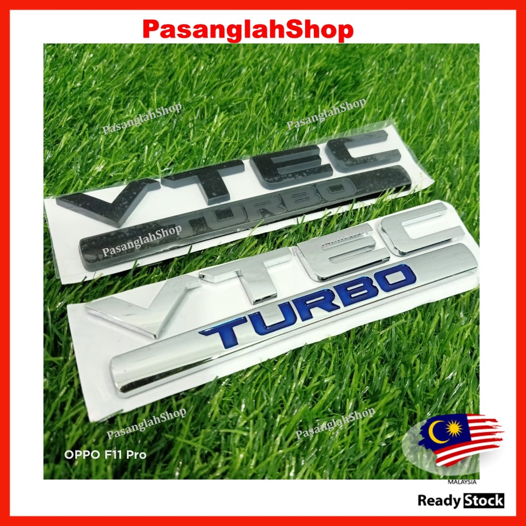 Vtec-Turbo Logo Emblem Honda Vtec Turbo Chrome/Matte/Glossy Black Honda ...