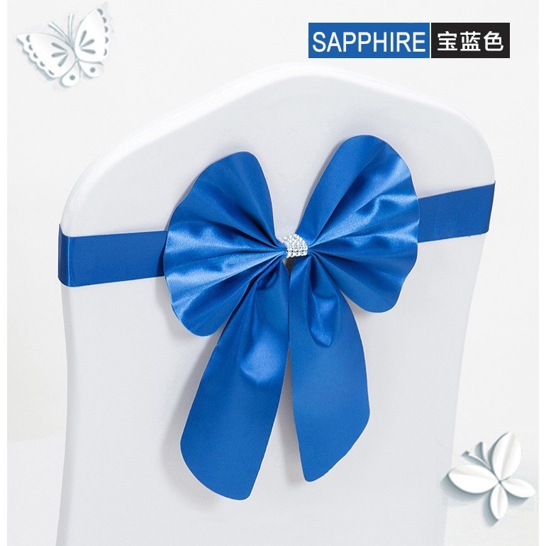 Reben Kerusi Banquet Elastic Chair Ribbon Bow Tie Riben Back Deco ...