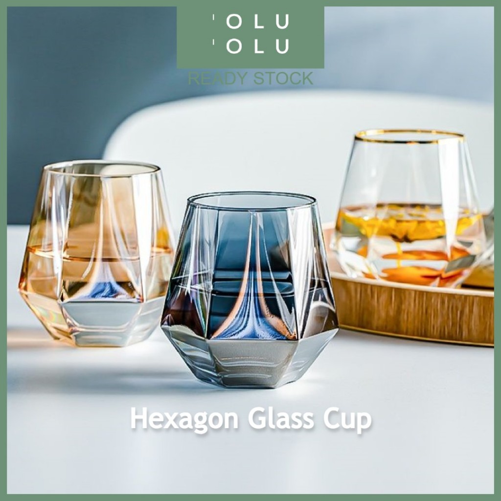 Hexagon Geometry Diamond Glass Drinking Glass Water Wine Juice Whiskey ...