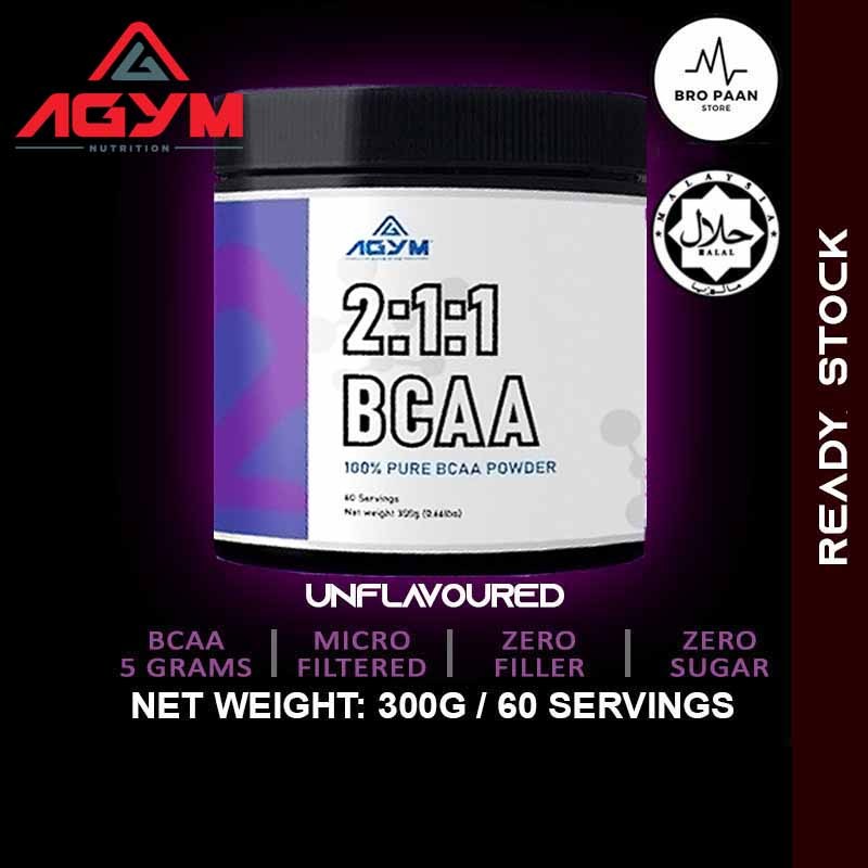 AGym Nutrition 2:1:1 BCAA (300g) 60 servings (Unflavored) - Amino Acids ...