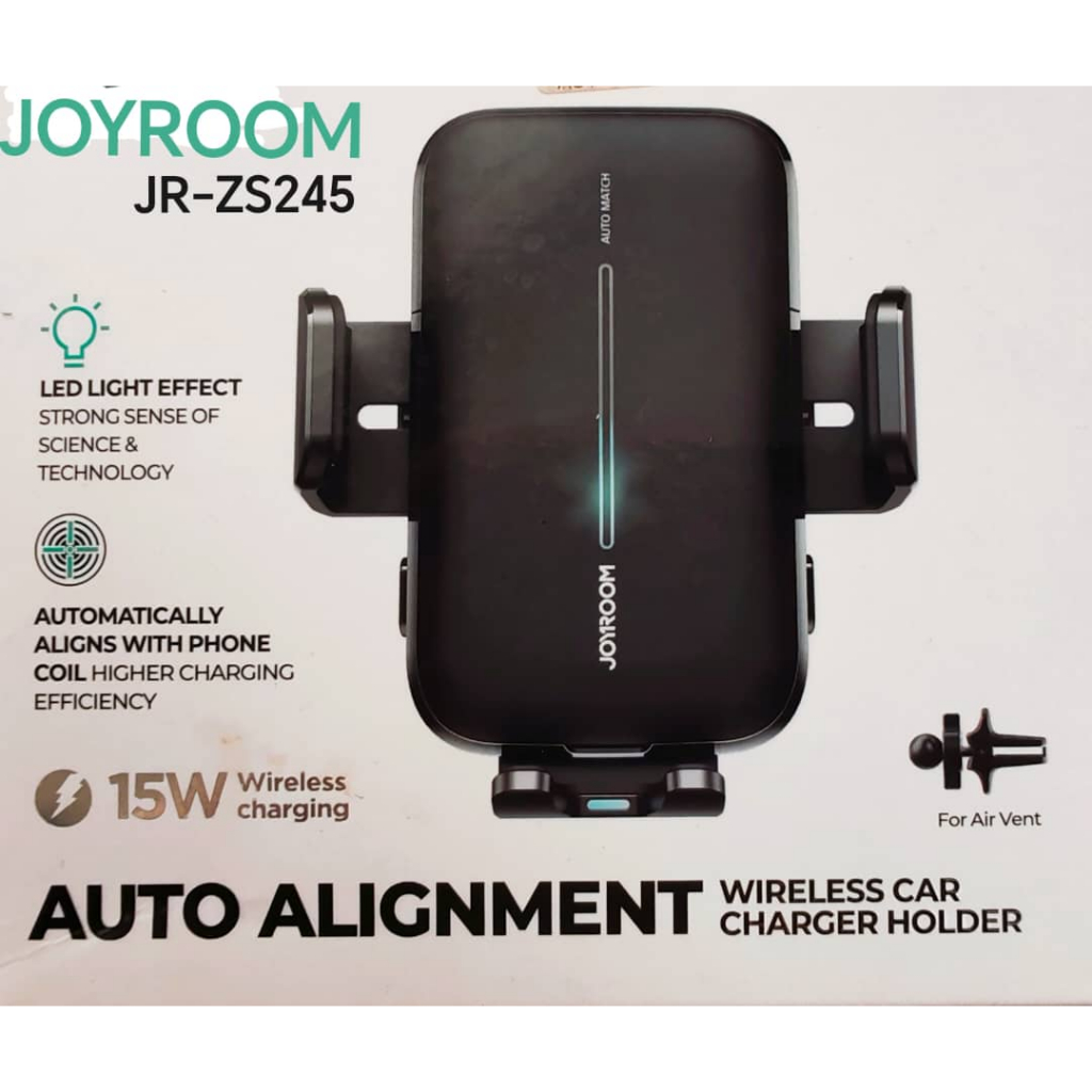 JOYROOM JR-ZS245 Dual Coil Wireless Car Charger Holder Air Vent Auto Alignment - Black | Shopee ...