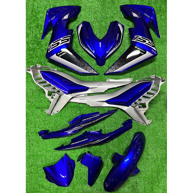 Cover Set Y16ZR / Y16 V2 Abs Biru Exciter Biru Silver Set Penutup Badan ...