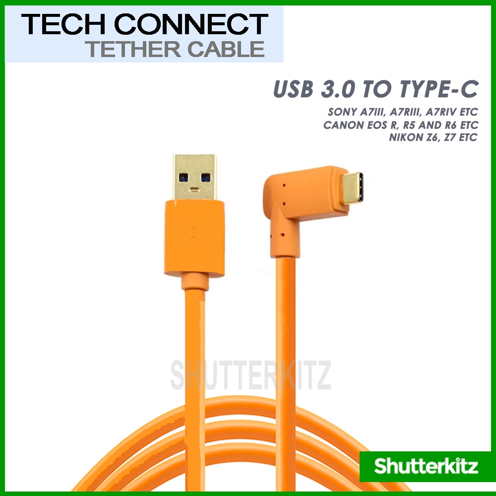 TECH CONNECT 5 Meter Tethering USB Cable for Camera Canon/ Nikon/Sony ...