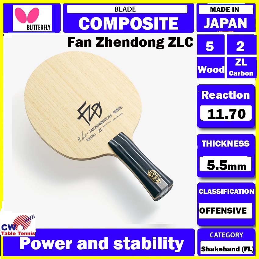 BUTTERFLY Fan Zhendong ZLC Table Tennis Blade Ping Pong kayu Bat Paddle Racket ZLC | Shopee Malaysia