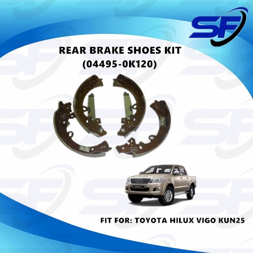 💯TOYOTA HILUX VIGO KUN25 REAR BRAKE SHOES KIT (04495-0K120) | Shopee ...
