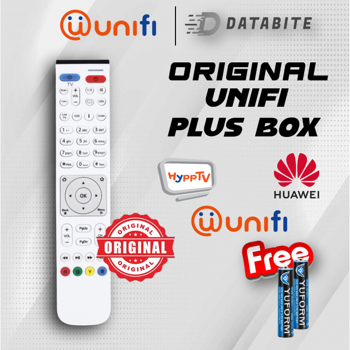 White Original Unifi Plus Box Remote for UNIFI HyppTv Huawei TV box ALAT KAWALAN JAUH EC2108E ...