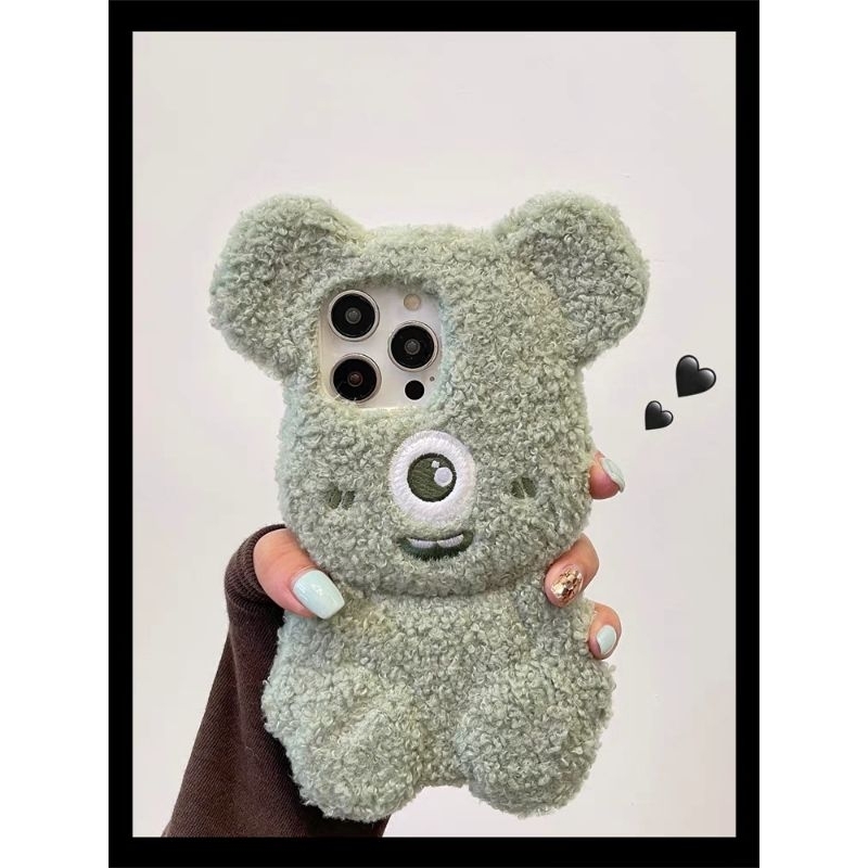 Kaws x Alien Plush Phone Case 可爱毛绒单眼仔 IPhone 11 12 12pro 12promax 13 ...