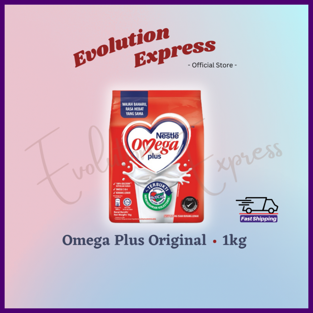 Nestlé Omega Plus Milk Powder (Asli/Chocolate) – 550g / 1kg (+100g Extra) | Heart Health Formula ...