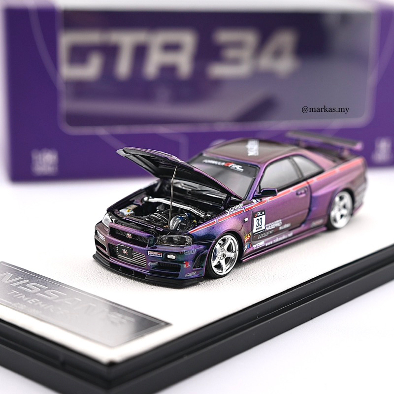 (NOT SEALED) TIME MICRO 1/64 NISSAN GT-R R34 CHAMELEON #33 LEATHER ...