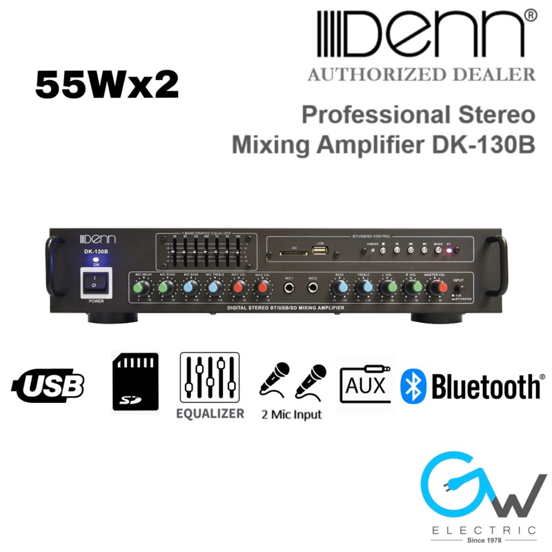 DENN DK-130B Professional Digital Mixing Amplifier (USB/BT/SD) | Shopee Malaysia