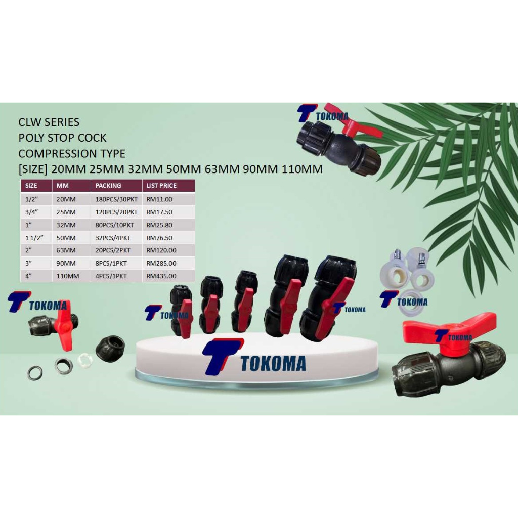 POLY HDPE PP / STOP COCK STOP TAP BALL VALVE / COMPRESSION VALVE ...
