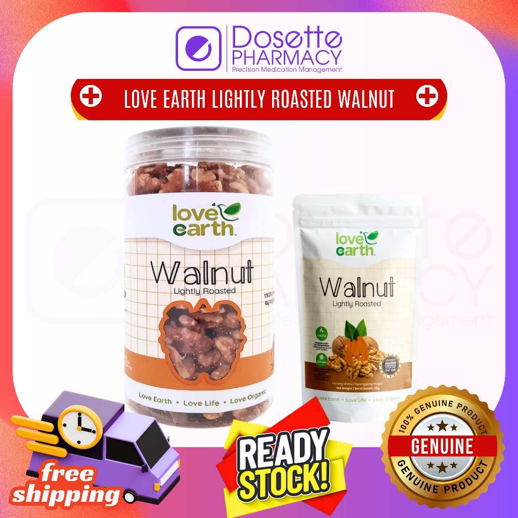 LOVE EARTH LIGHTLY ROASTED WALNUT 230G - HALAL, ORIGIN USA, HEALTHY NUT ...