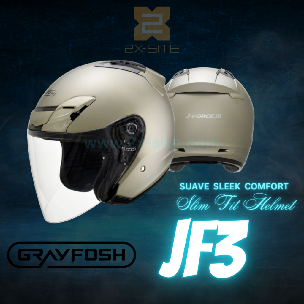 [READY STOCK] Grayfosh JF3 Plain Colour Open Face Helmet Add On Deal ...