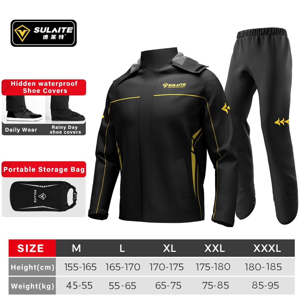 SULAITE Motorcycle breathable ventilate sunscreen Rain coat Reflective ...