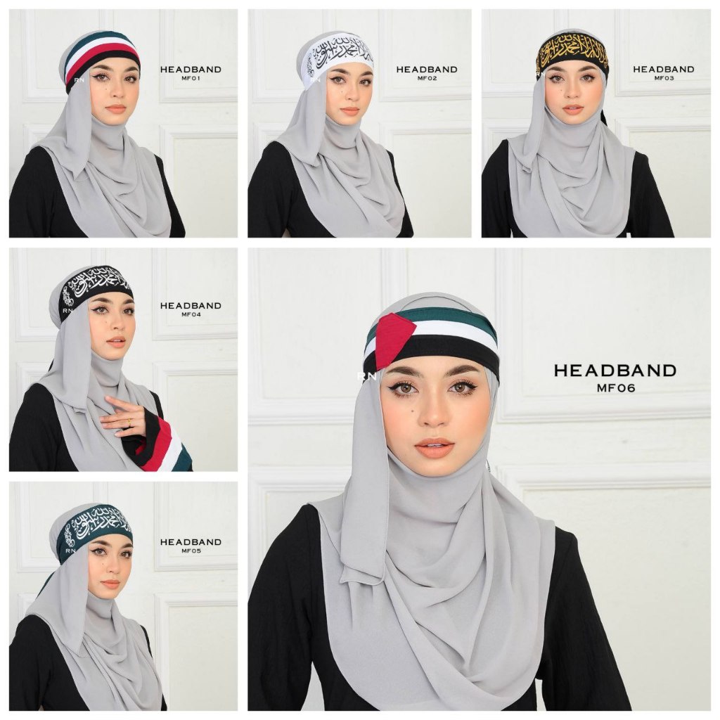 MAFLA / HEADBAND Palestine Kalimah Tauhid Bendera Material Como Crepe ...