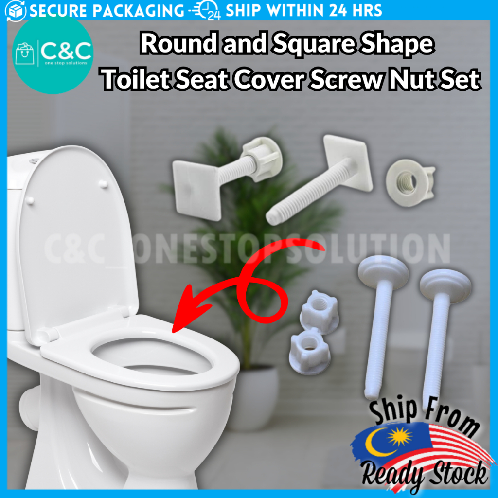 CJ FISH BRAND 1 Set Toilet Seat Cover Screw And Nut Set Toilet Square ...