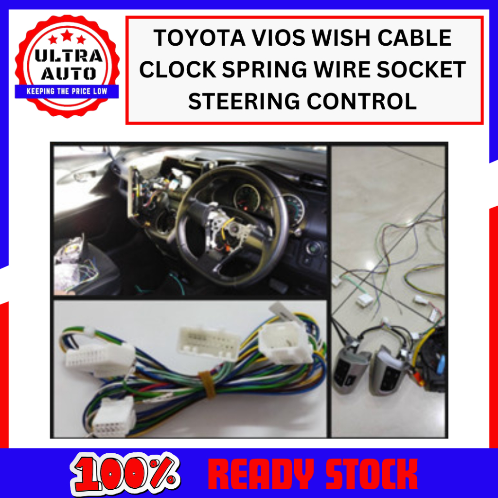 TOYOTA VIOS WISH CABLE CLOCK SPRING WIRE SOCKET STEERING CONTROL ...