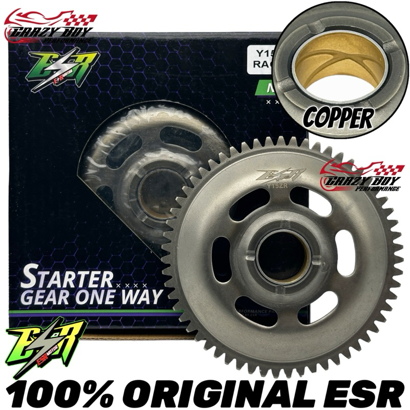 ESR MOTOR STARTER GEAR ONE WAY COPPER BUSH Y15ZR Y16ZR LC135 5S FZ150 ...