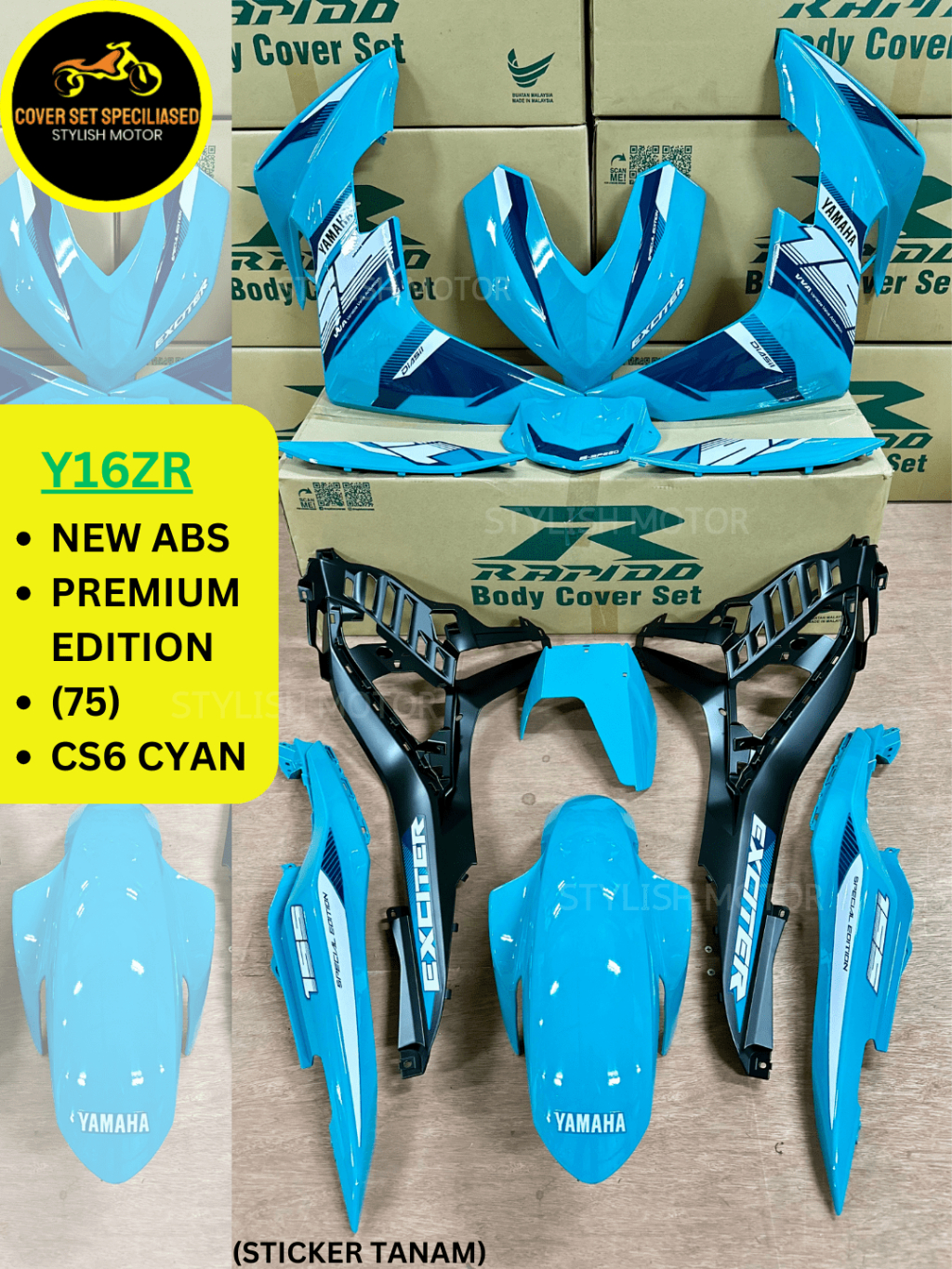 RAPIDO Cover Set YAMAHA Y16 Y16zr Premium Edition (75) Cyan Grey Mint ...