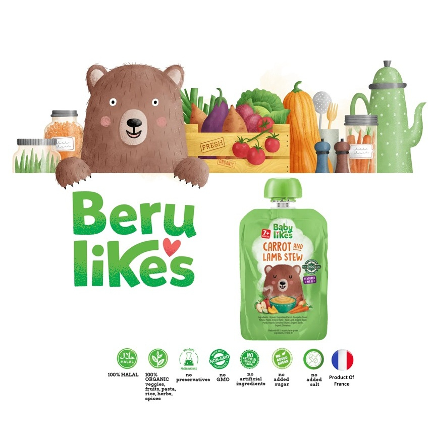 Beru Likes Carrot & Lamb Stew Organic Baby Food For 7m+(130g ...