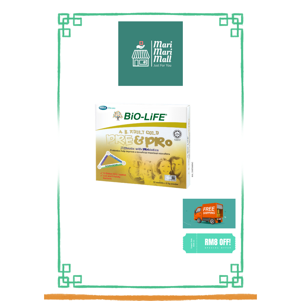 [EXP07/2025] Bio-Life AB Adult Gold PRE & PRO Prebiotic with Probiotics ...