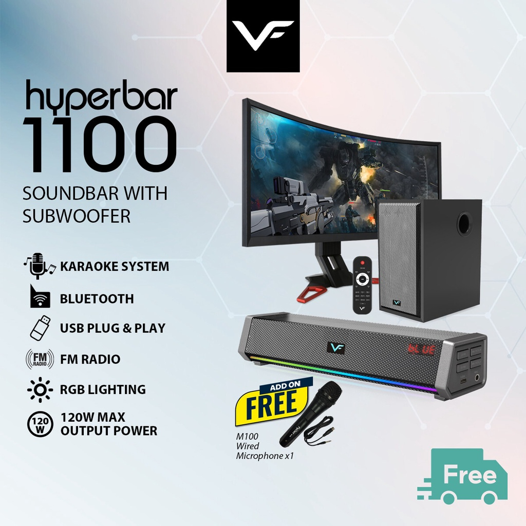 Vinnfier Hyperbar 1100 with Sub Woofer Bluetooth FM Radio USB Drive ...