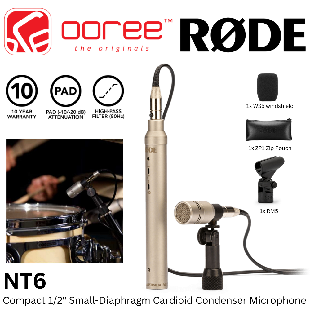 RODE NT6 PREMIUM SMALL-DIAPHRAGM CONDENSER MICROPHONE WITH REMOTE ...