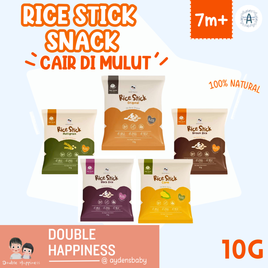 DOUBLE HAPPINESS RICE STICK BABY SNACK MOTOR SKILL MELT IN MOUTH 6MONTH ...