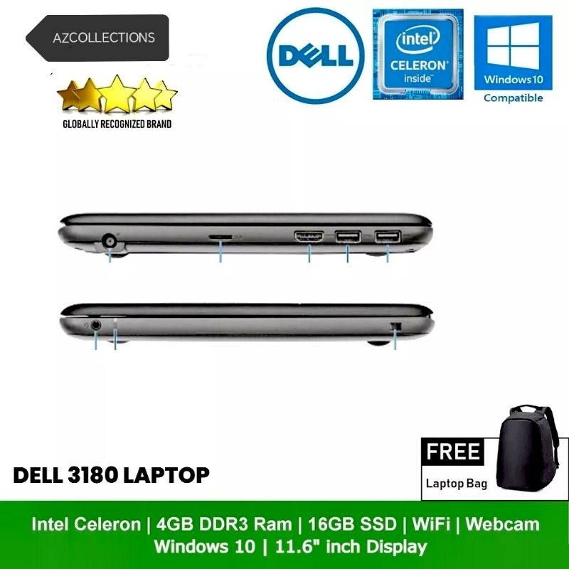 Dell Chromebook 11 3180 Touchscreen 11.6" Celeron 4GB Ram 16GB SSD ...