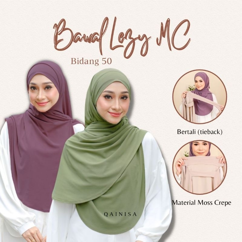 MC50 Tudung Bawal Instant MC Bidang 50 Bawal Berdagu Tudung Instant Tudung Ironless Express ...