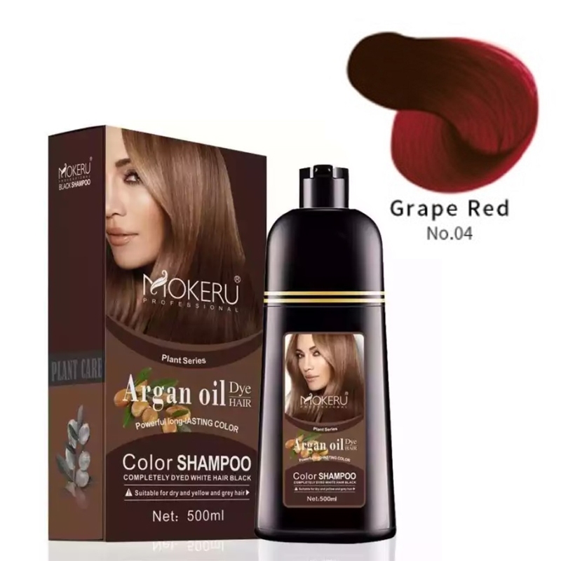 Mokeru Professional Argan Oil Hair Dye Color Shampoo (500ml) | Shopee ...