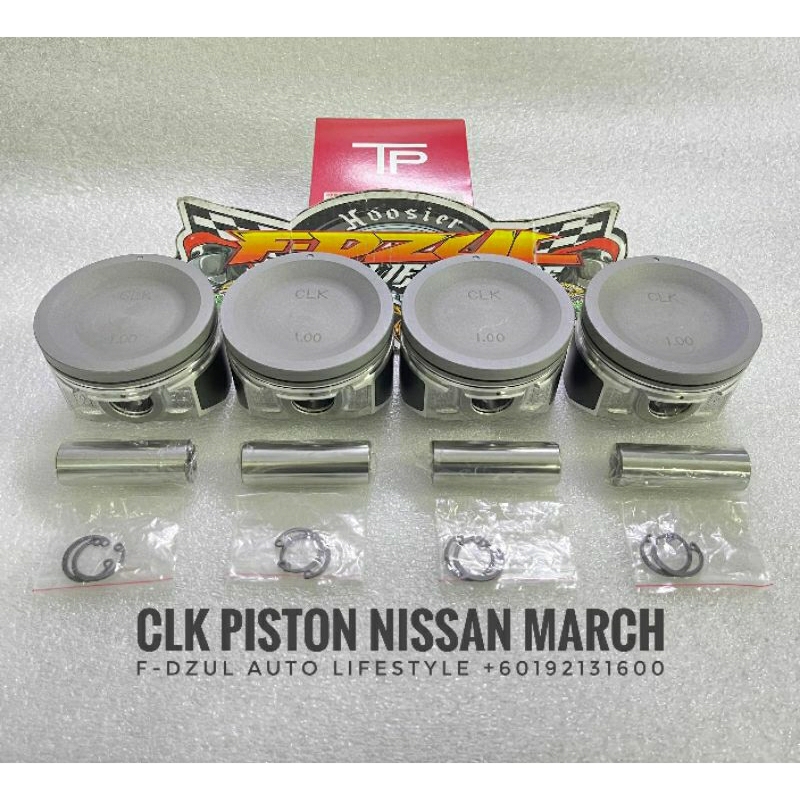 CLK Nissan March Piston (4pcs) With Ceramic Coating C Clip & Piston ...