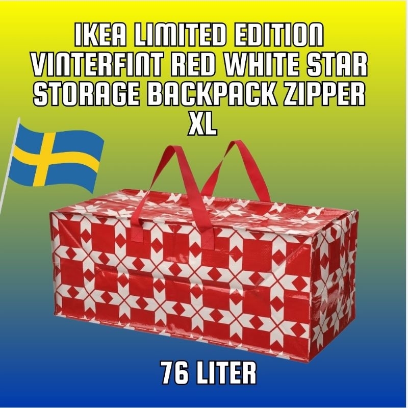 Ikea bag Vinterfint /limited edition XL carrier bag with zipper ...
