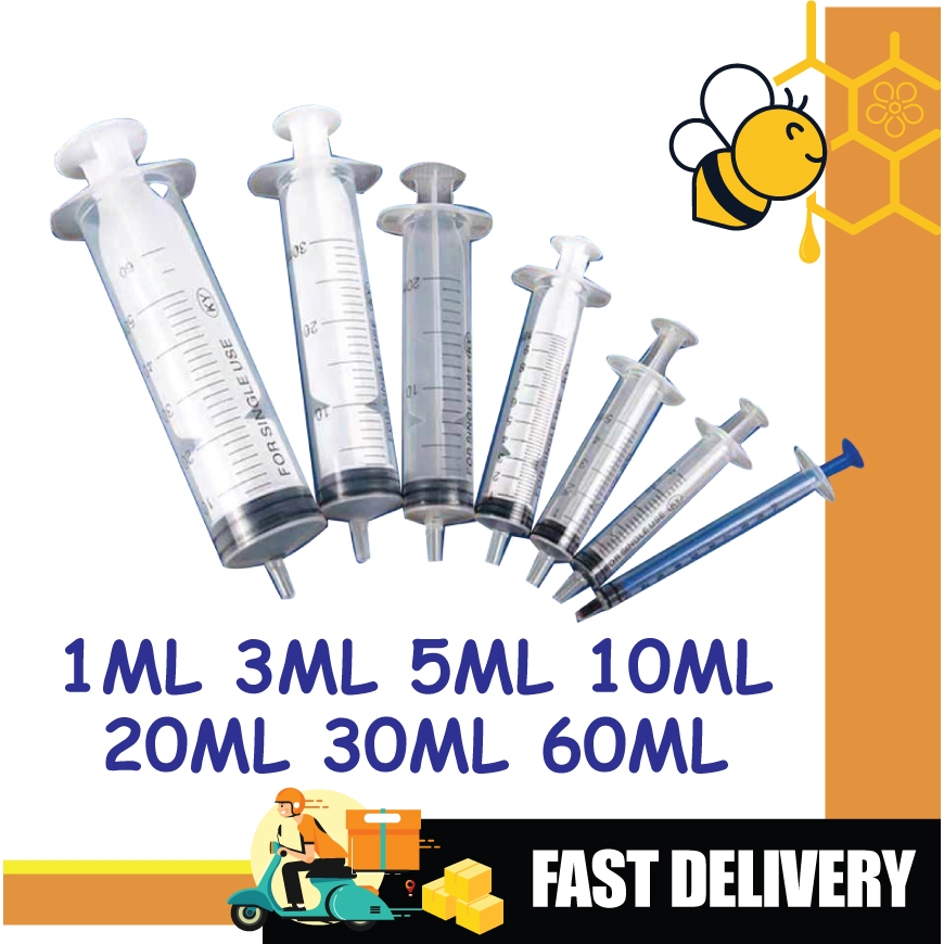colorbee Syringe/Picagari 1ML 3ML 5ML 10ML 20ML 30ML 60ML Picagari Feeder Sterile Individual ...