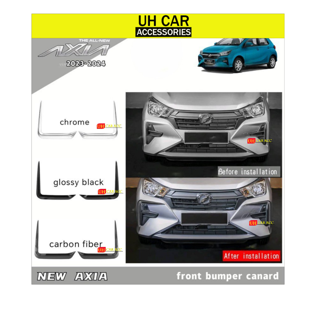 NEW PERODUA AXIA 2023 CAR FRONT BUMPER CANARD | Shopee Malaysia