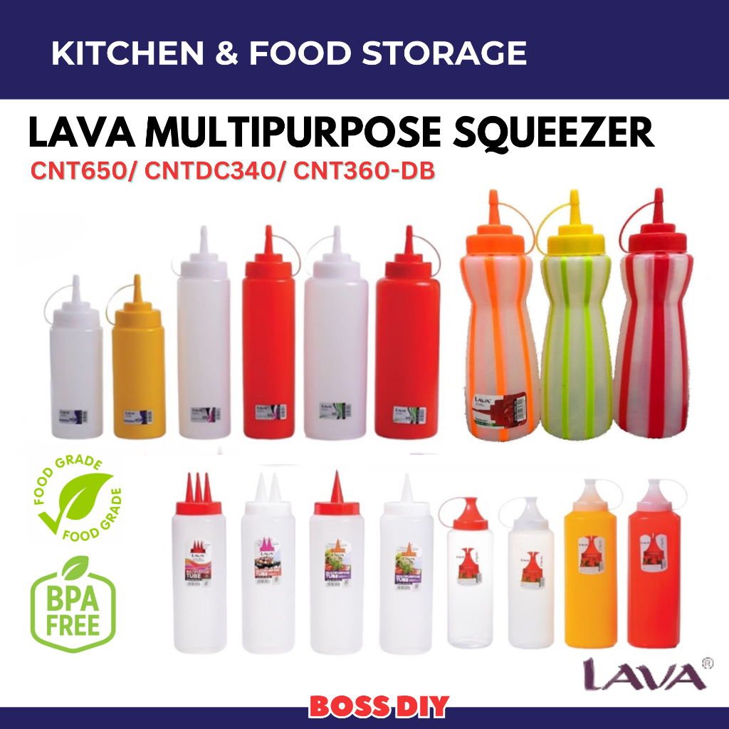 Lava Multipurpose Ketchup Tube Plastic Squeezer Sauce Bottle Takoyaki ...