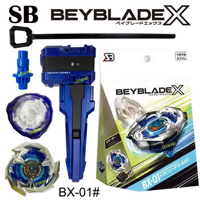 Mainan Gasing SB Beyblade X BX-01 Dransword 3-60F XTREME Gear Sports Starter With Launcher S3 ...