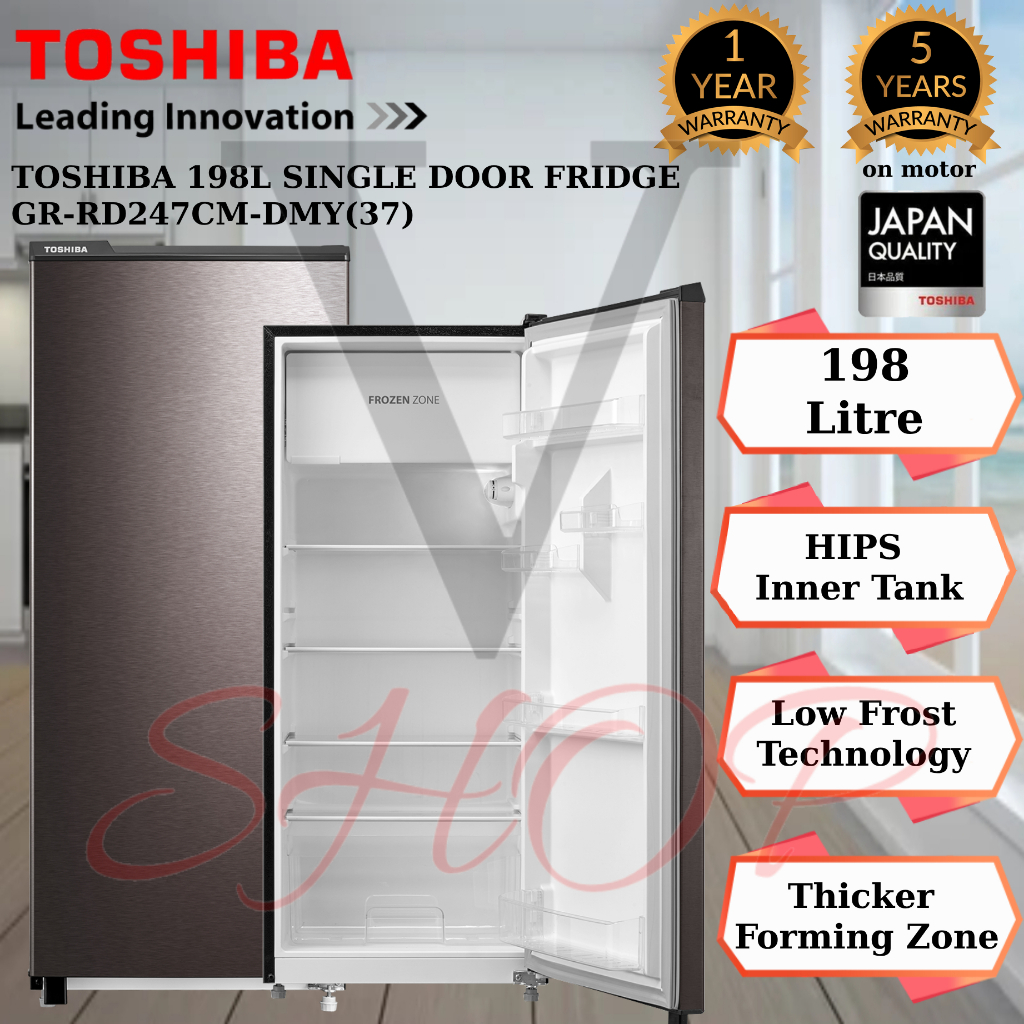 TOSHIBA 198L SINGLE DOOR FRIDGE GR-RD247CM-DMY(37) || ISONIC 150L ...