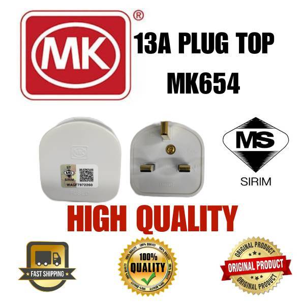 [SIRIM] MK 654 13A Fused Plug Top 250V Kepala Plug Socket Plug | Shopee ...