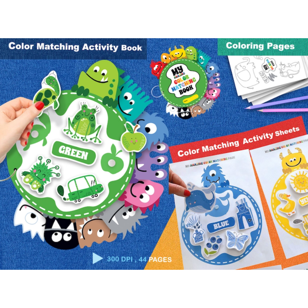 PDF] Monster Color Sorting Busy Book Preschool Quiet Book Kids Activity ...