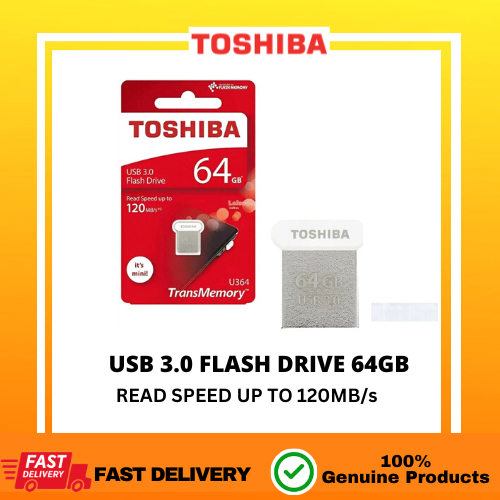 TOSHIBA U364 TRANSMEMORY USB 3.0 FLASH DRIVE 64GB | Shopee Malaysia