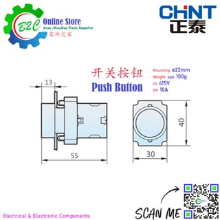 CHINT Green and Red Color Push Button Switch Mounting 22mm Free Type ON ...