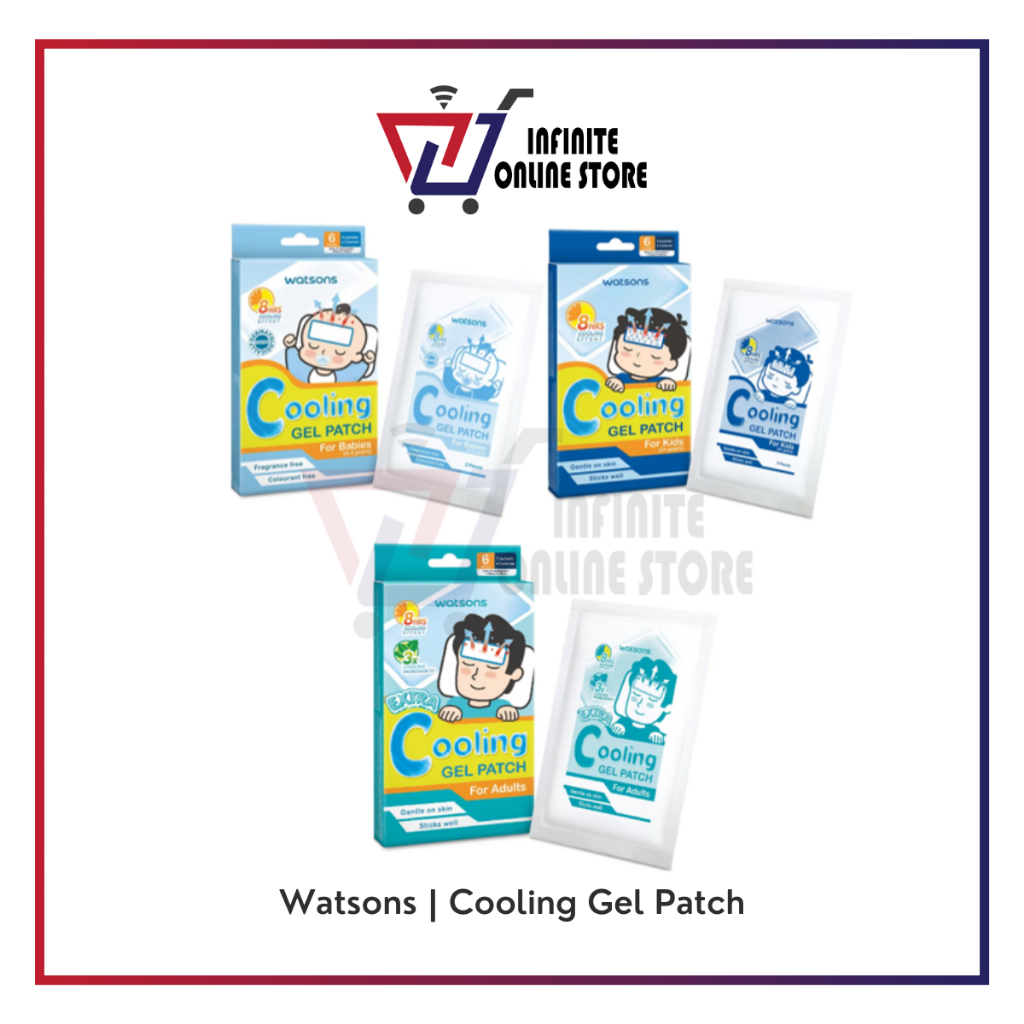 WATSONS Cooling Fever Gel Patch (6's) (Baby / Kids / Adults) | Shopee ...