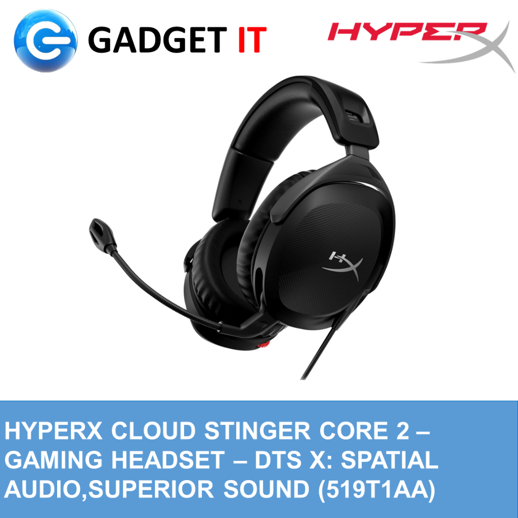 HYPERX CLOUD STINGER 2 – WIREDGAMING HEADSET – DTS X: SPATIAL AUDIO ...