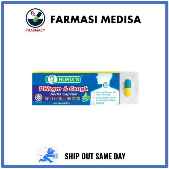 Hurix 's Phlegm & Cough Herbs Capsule 6s Kahak dan Batuk | Shopee Malaysia