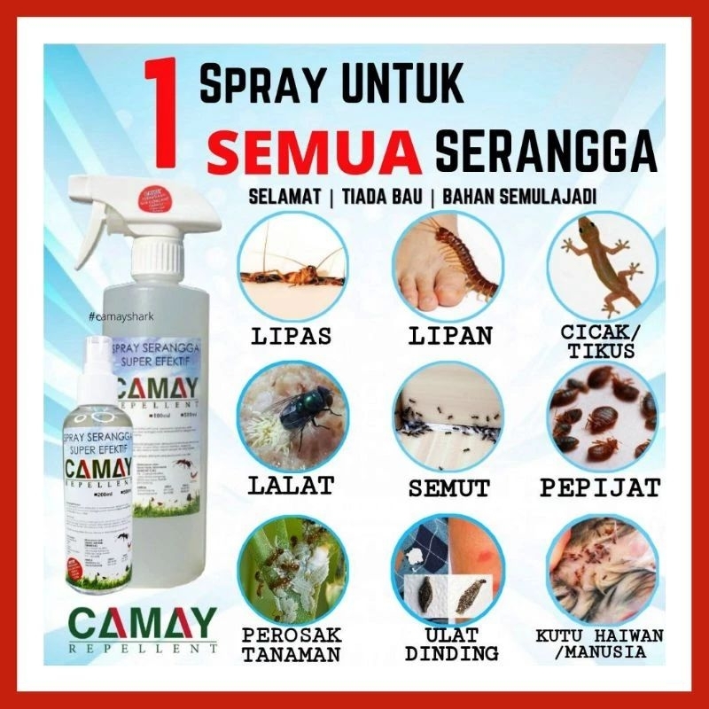 CAMAY REPELLENT*Spray Serangga Organik PEPIJAT,KUTU RAMBUT & KUCING ...