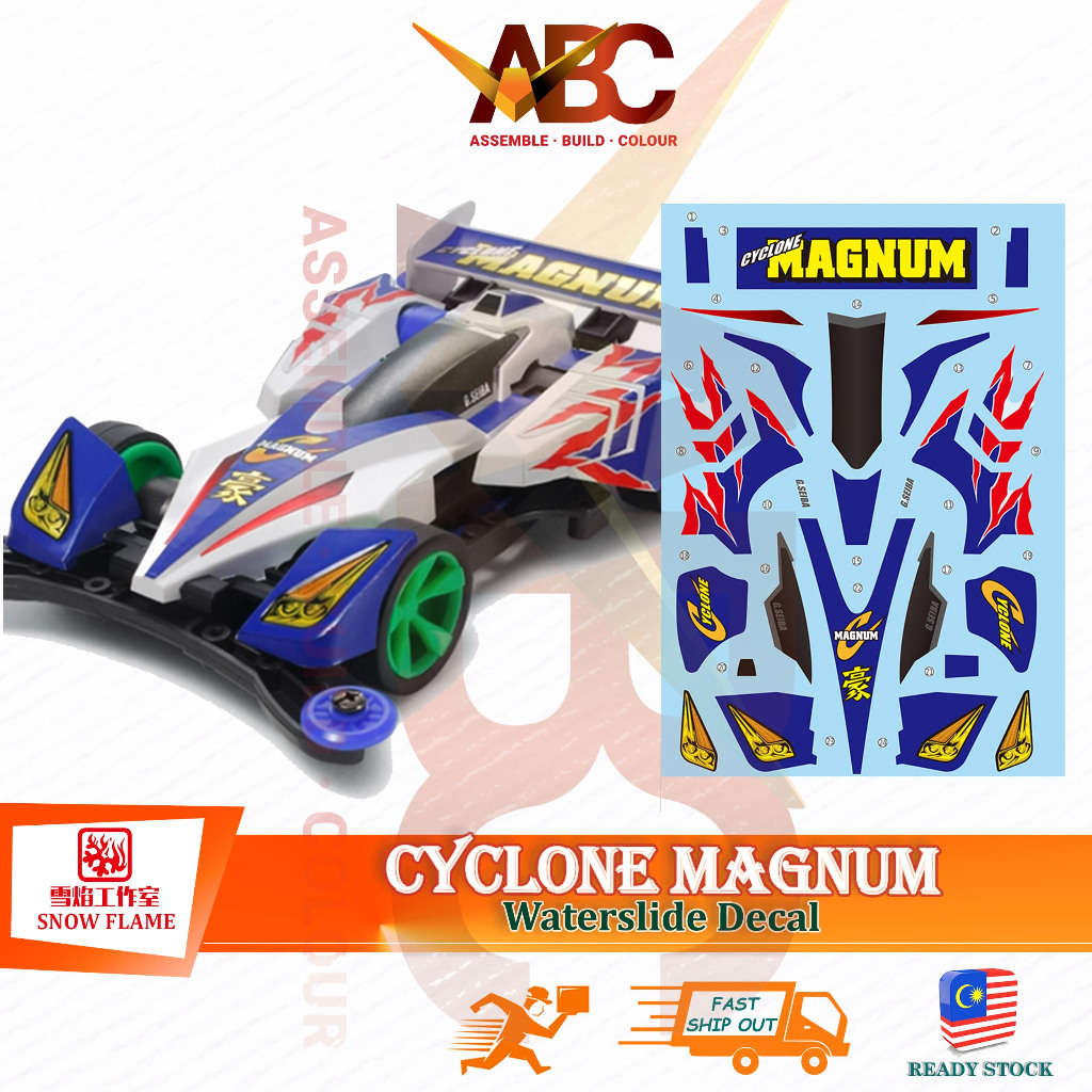 (Snow Flame) Waterslide Decal - Cyclone Magnum Fully Cowled Mini 4WD ...