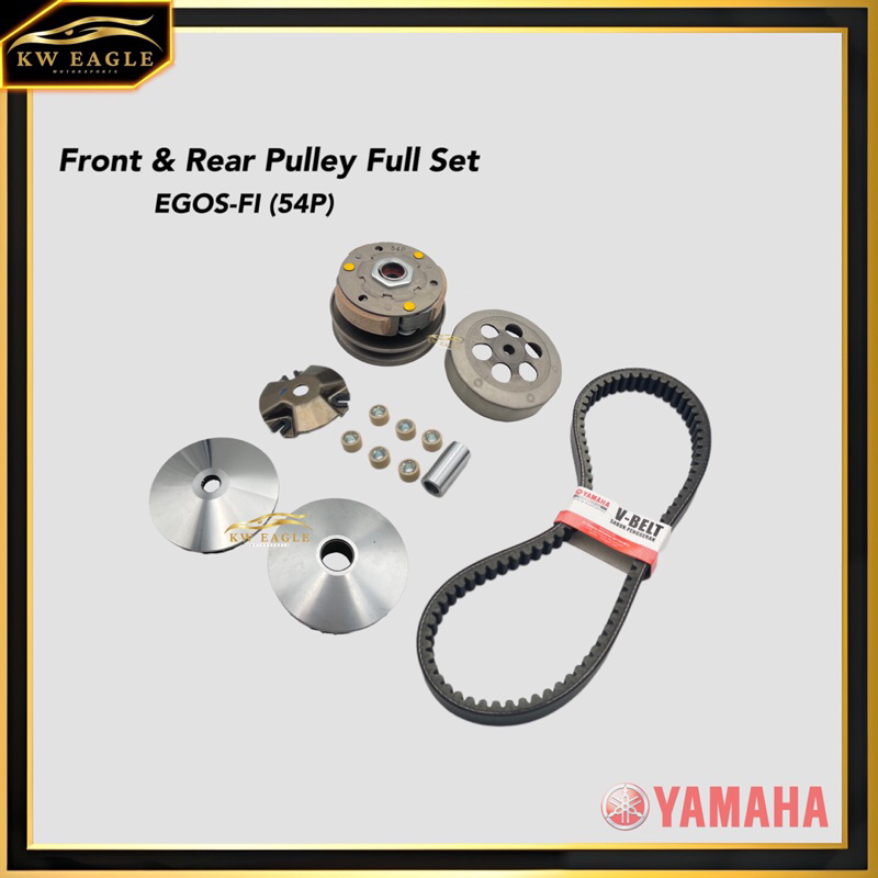 YAMAHA EGOS FI / EGOS-FI ( 54P ) FRONT REAR PULLEY COMPLETE SET DEPAN BELAKANG PULLEY COMPLETE ...